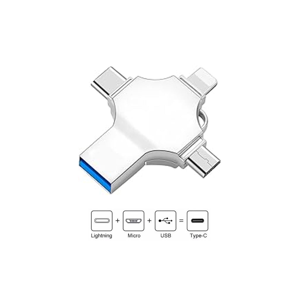 4 in 1 Multi-Functions FlashDrive with USB / Type-C / MicroUSB / Light ...