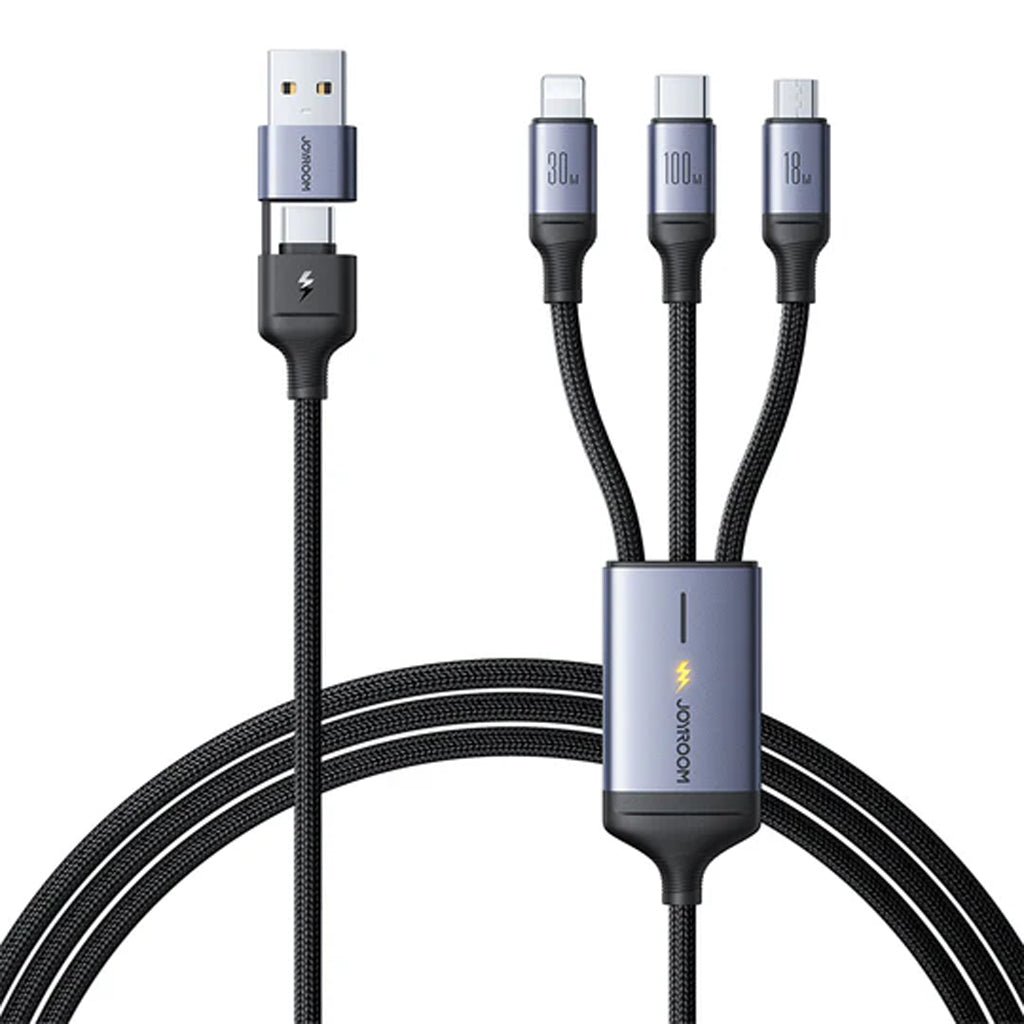 Joyroom USB Cable - Speedy Series 100W 6-in-1 Fast Charging Braided Ny ...