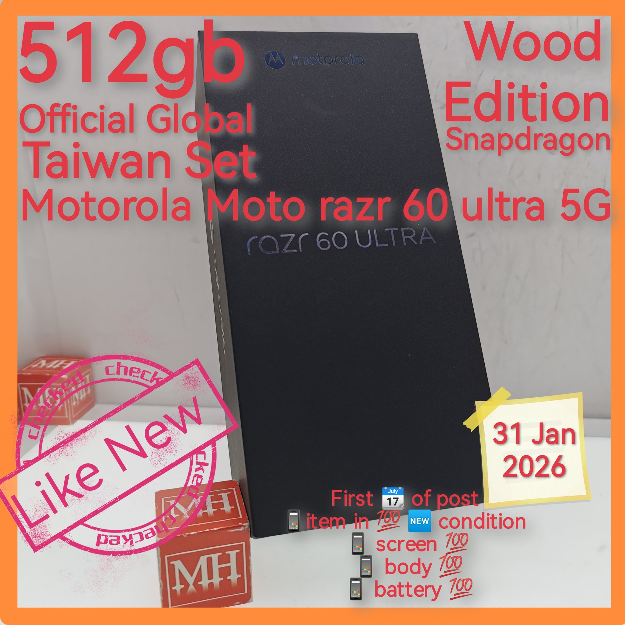 512gb global version Taiwan Motorola Moto razr 60 ultra 5g snapdragon ...