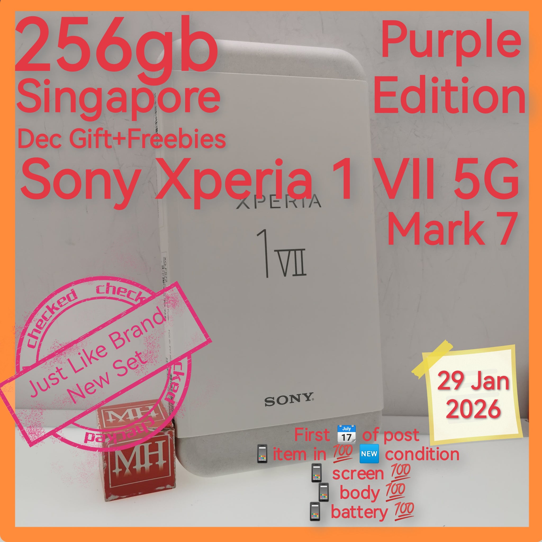 256gb Dec gift+freebies Singapore Sony Xperia 1 VII 5G mark 7 snapdrag ...