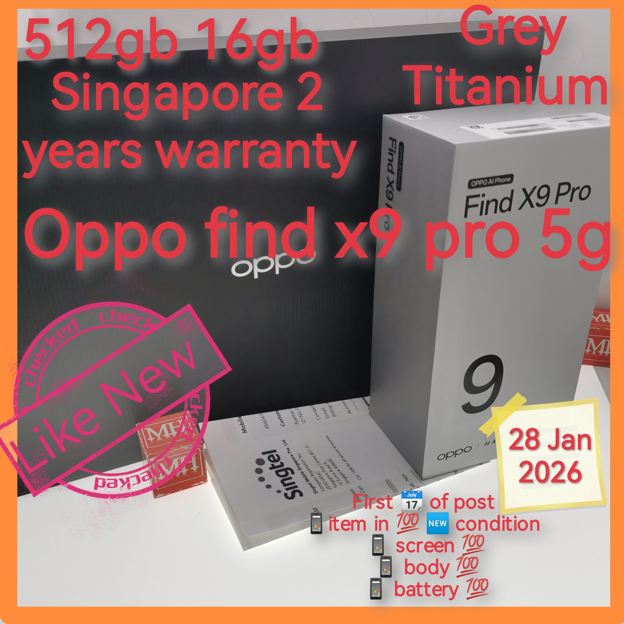 512gb Christmas gifts 2 years warranty Singapore oppo Find X9 Pro 5G g ...